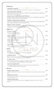 Menu - On St. Elmo